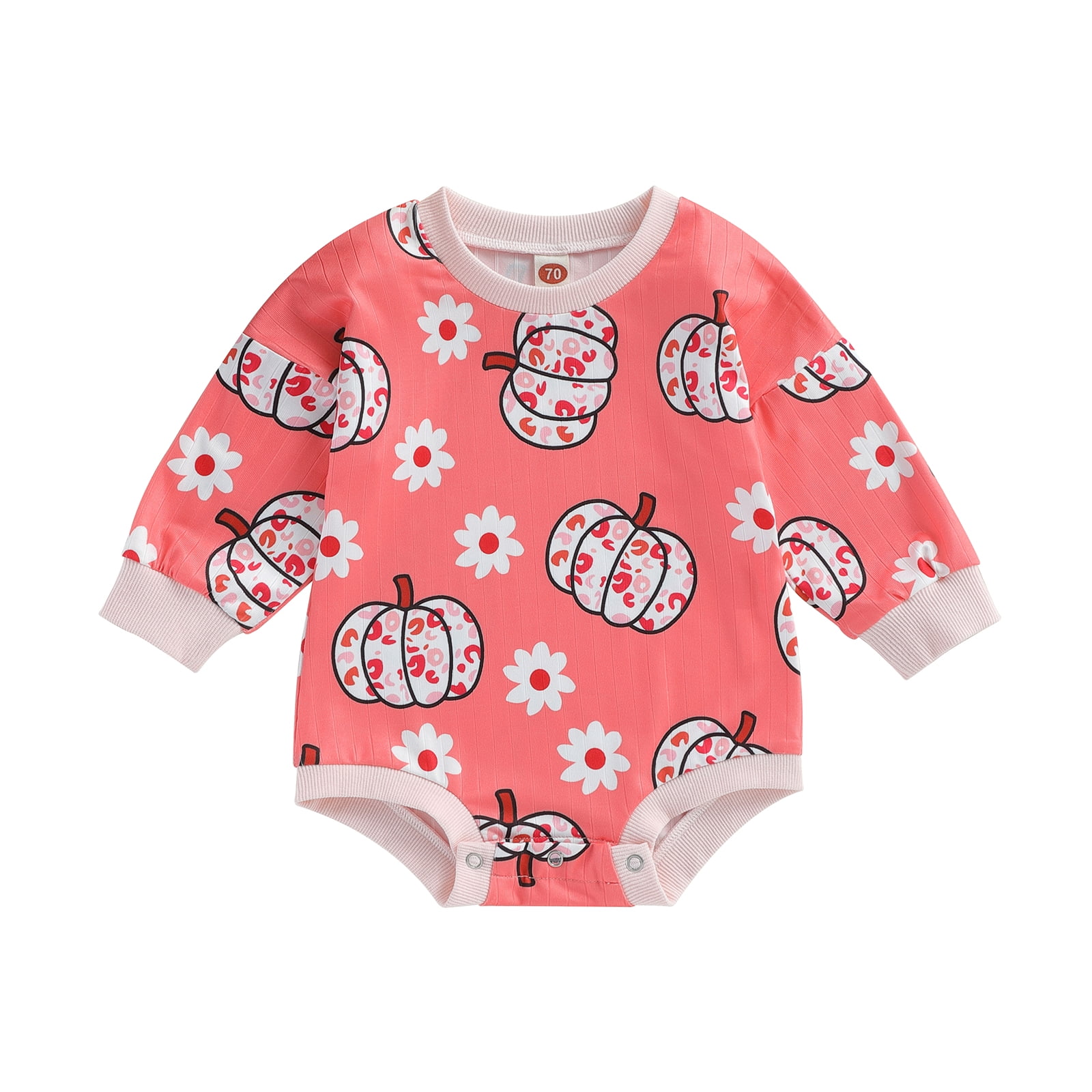 Okbabeha Baby First Halloween Outfit Girl Boy Floral Pumpkin Rompers ...