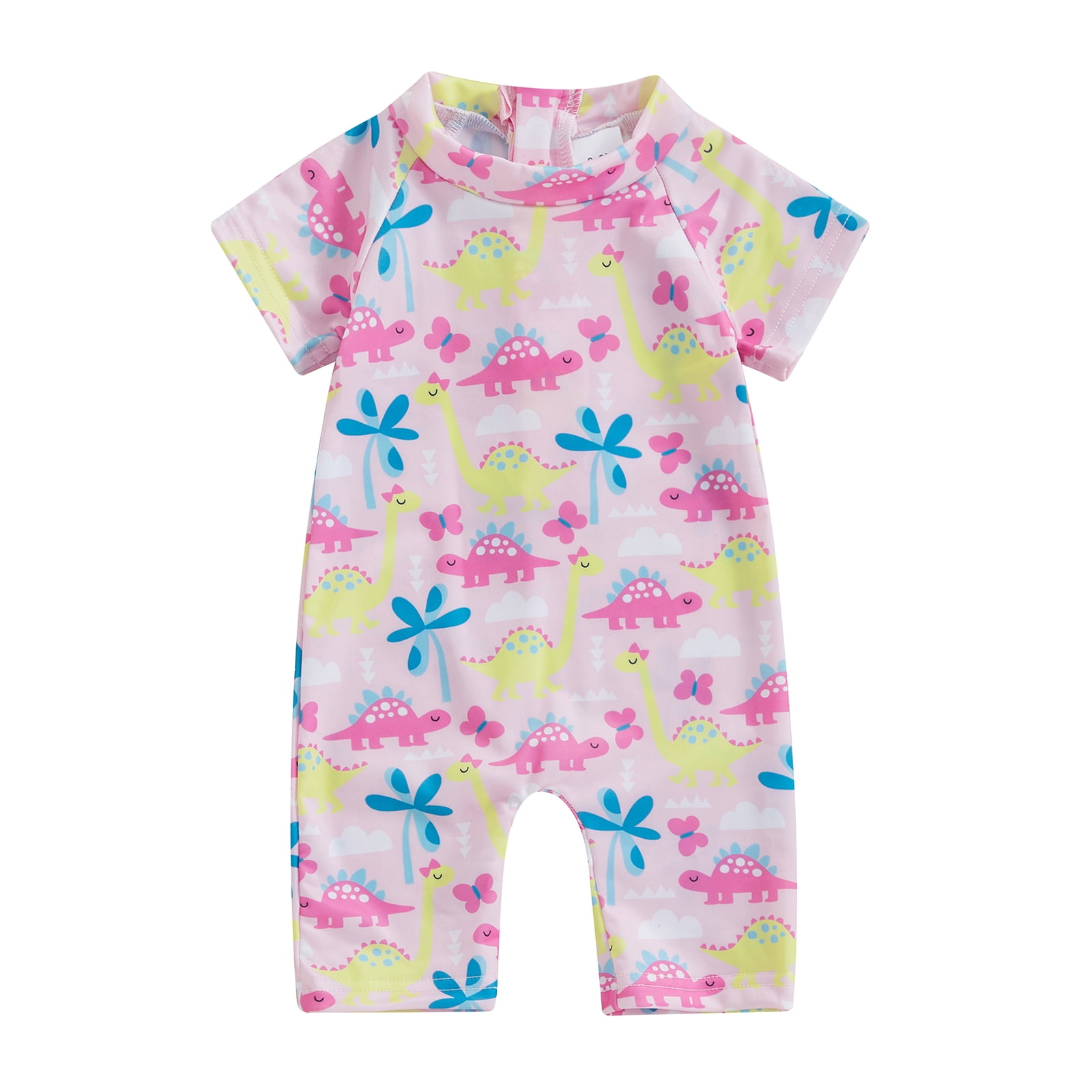 Okbabeha Baby Short Sleeve Zip Rashguard One-Piece Swimsuit Sunsuit ...