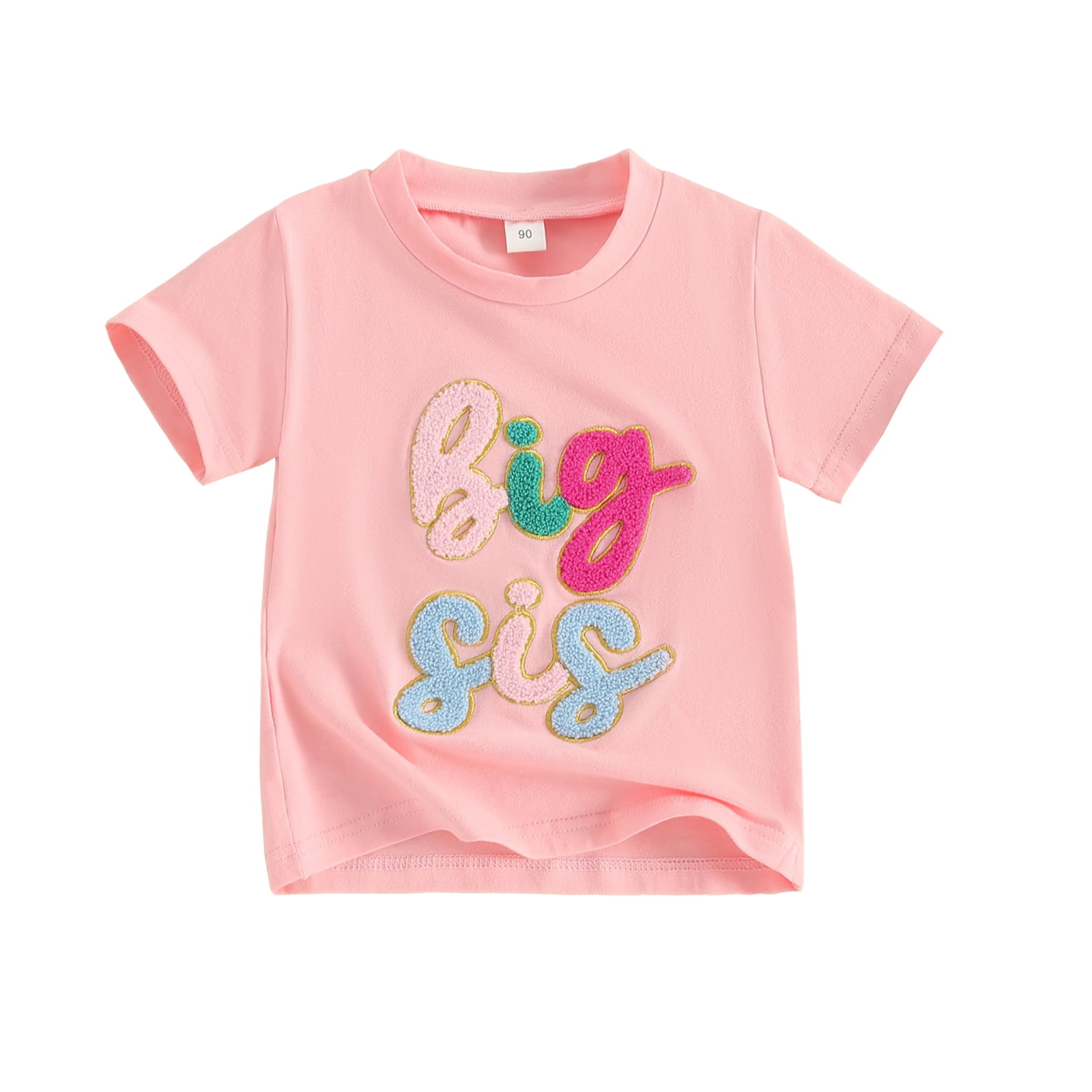 Okbabeha Baby and Toddler Girl Big Sister Little Sister Matching Outfits Short Sleeve T-shirts ...