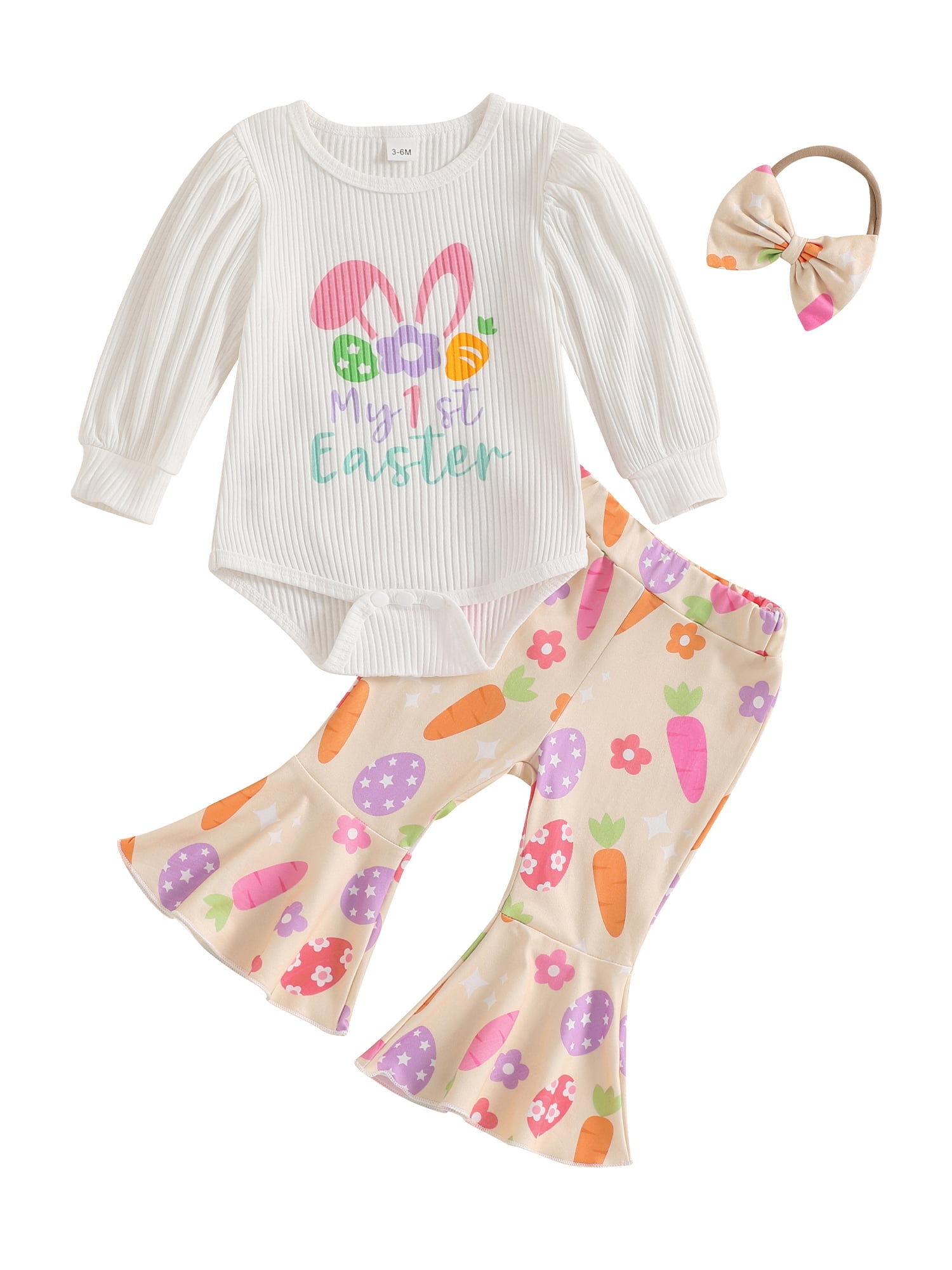Okbabeha My First Easter Baby Girl Easter Bunny Outfit Long Sleeve ...