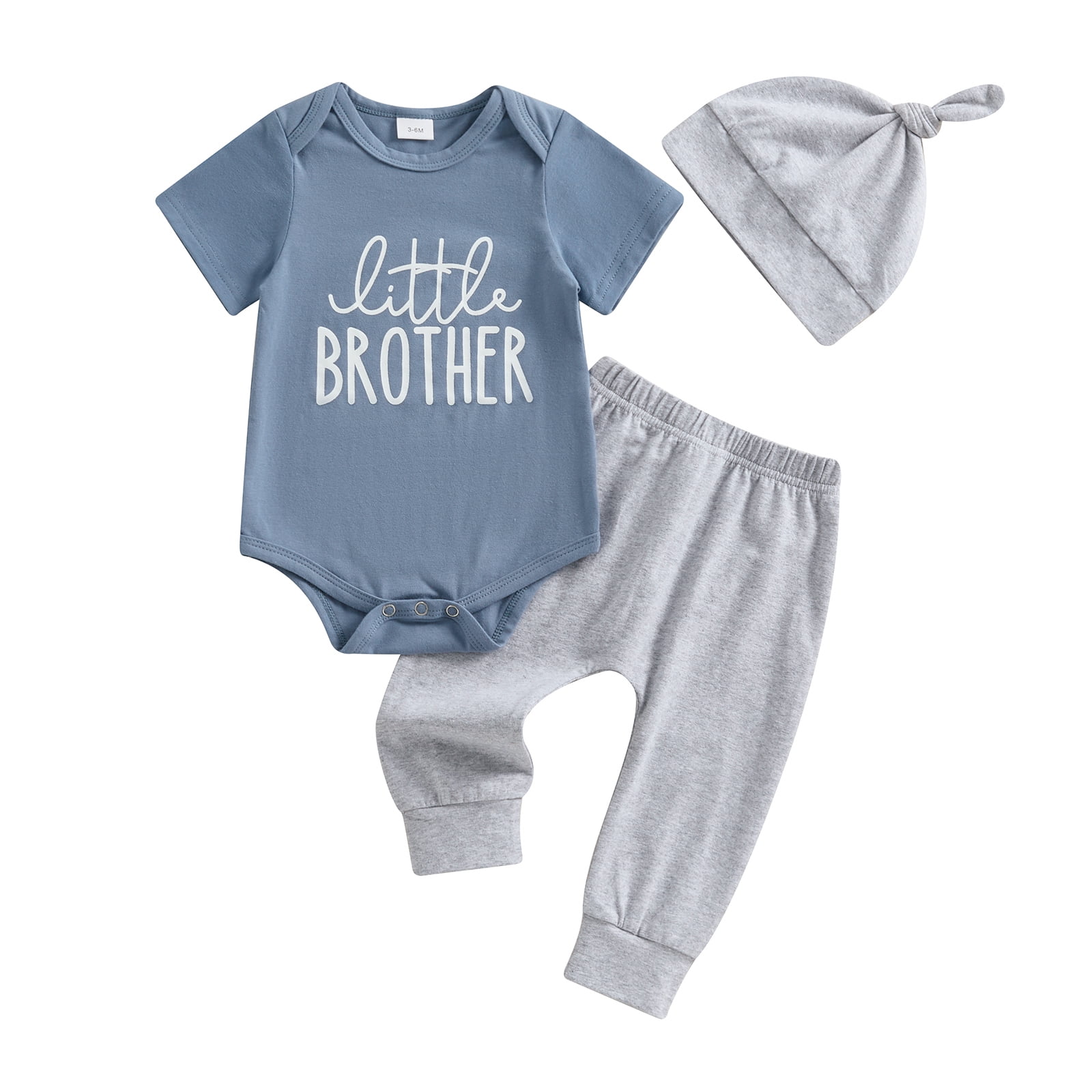Okbabeha Little Brother Newborn Outfit T-Shirt Romper Top and Pants ...