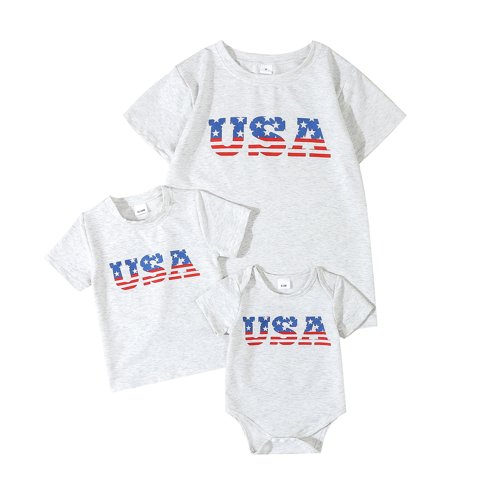 Okbabeha Mommy and Me Matching 4th of July Outfits Shirt Mom Kids Baby ...