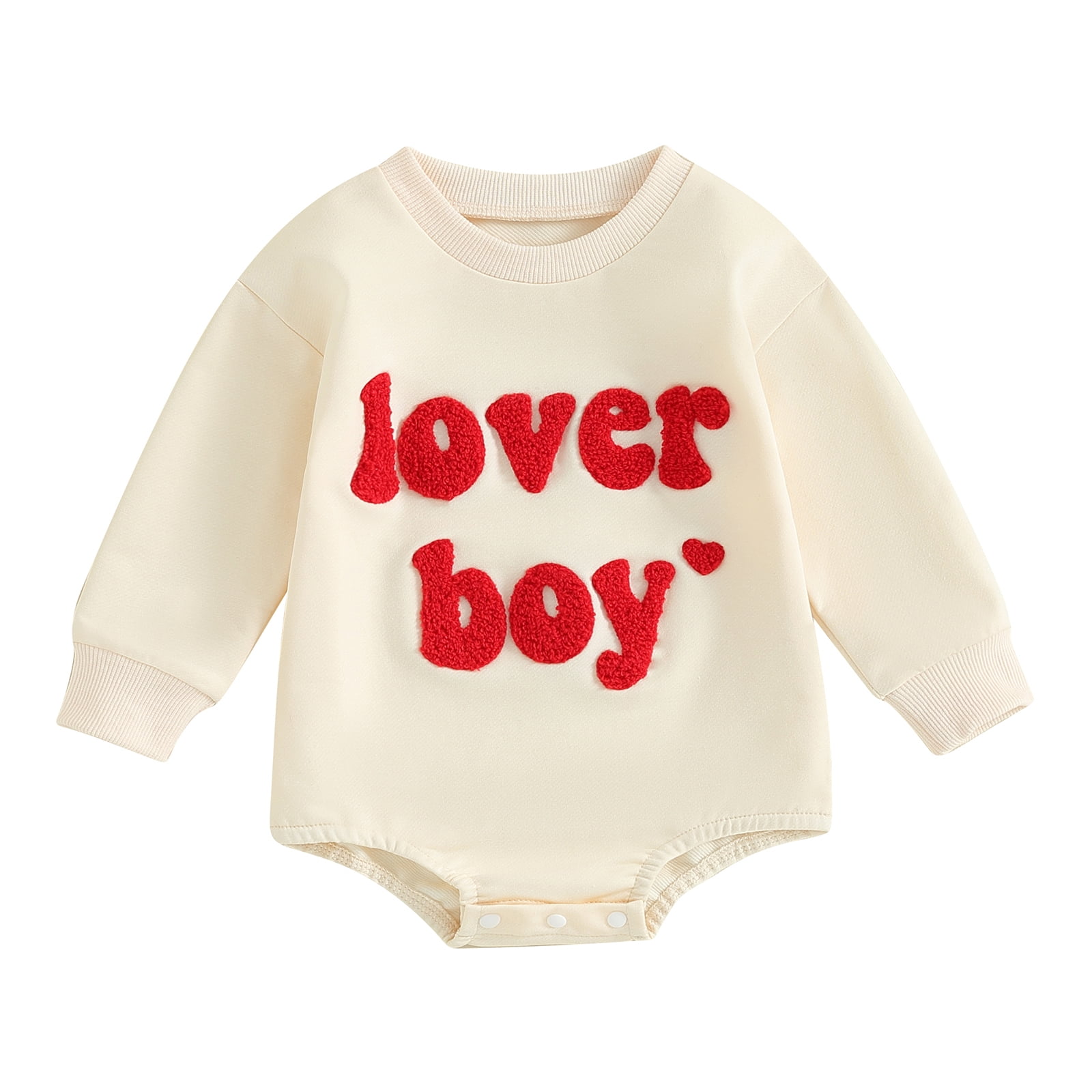 Okbabeha Newborn Baby Boys Girl Romper Sweatshirt Valentines Day Outfit Lover Boy Letter ...