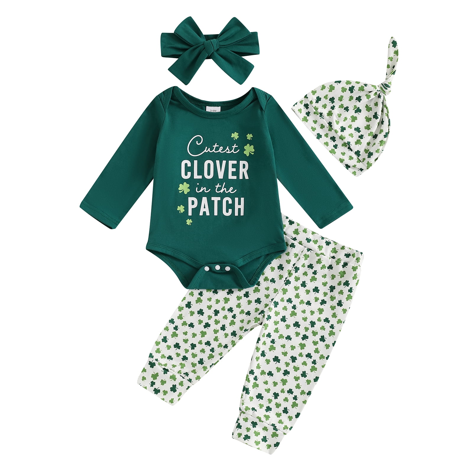 Okbabeha St. Patrick's Day Infant Baby Girl Clothes Cute Outfit Long ...