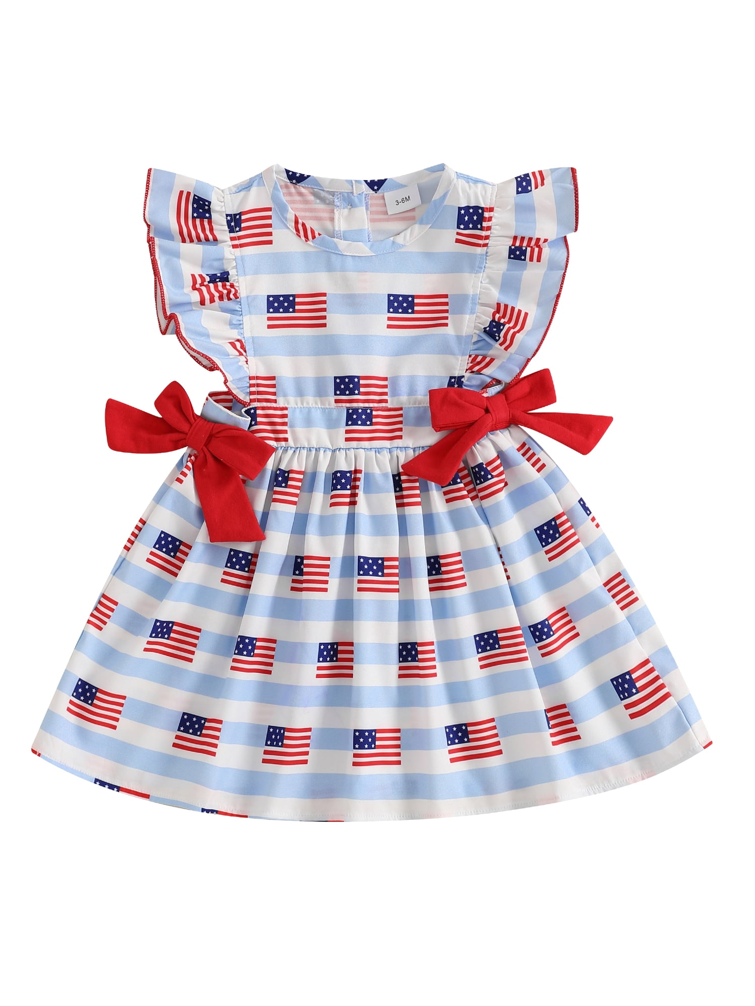 Okbabeha Toddler Baby Girl 4th of July Outfits Infant Ruffle USA Flag ...