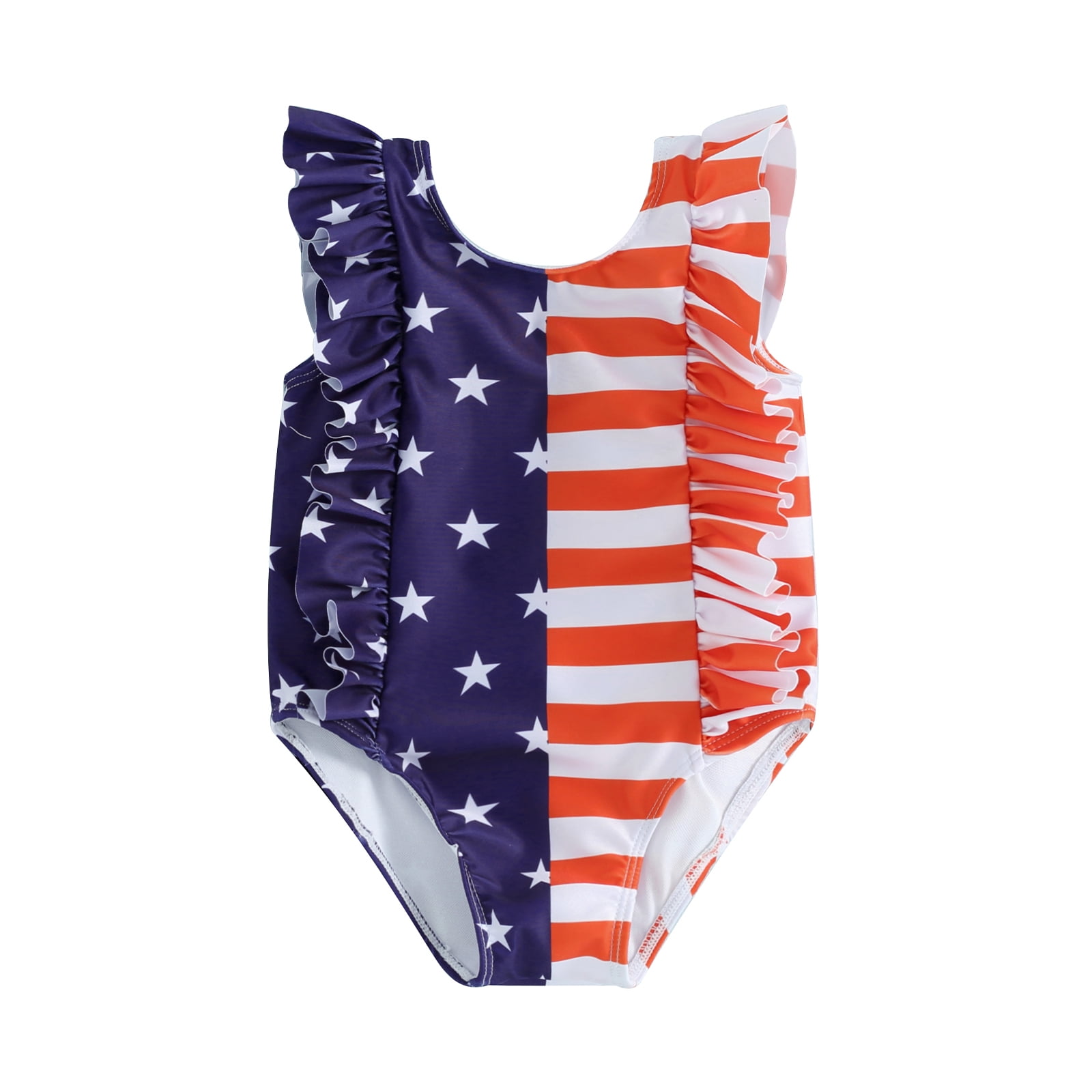 Okbabeha Toddler Baby Girl 4th of July Swimsuit Stars Stripe Bathing ...