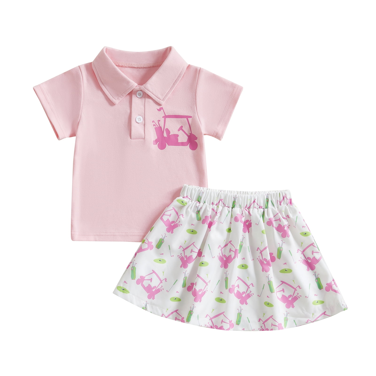 Okbabeha Toddler Baby Girl Golf Outfit Short Sleeve Polo T Shirt Golf ...