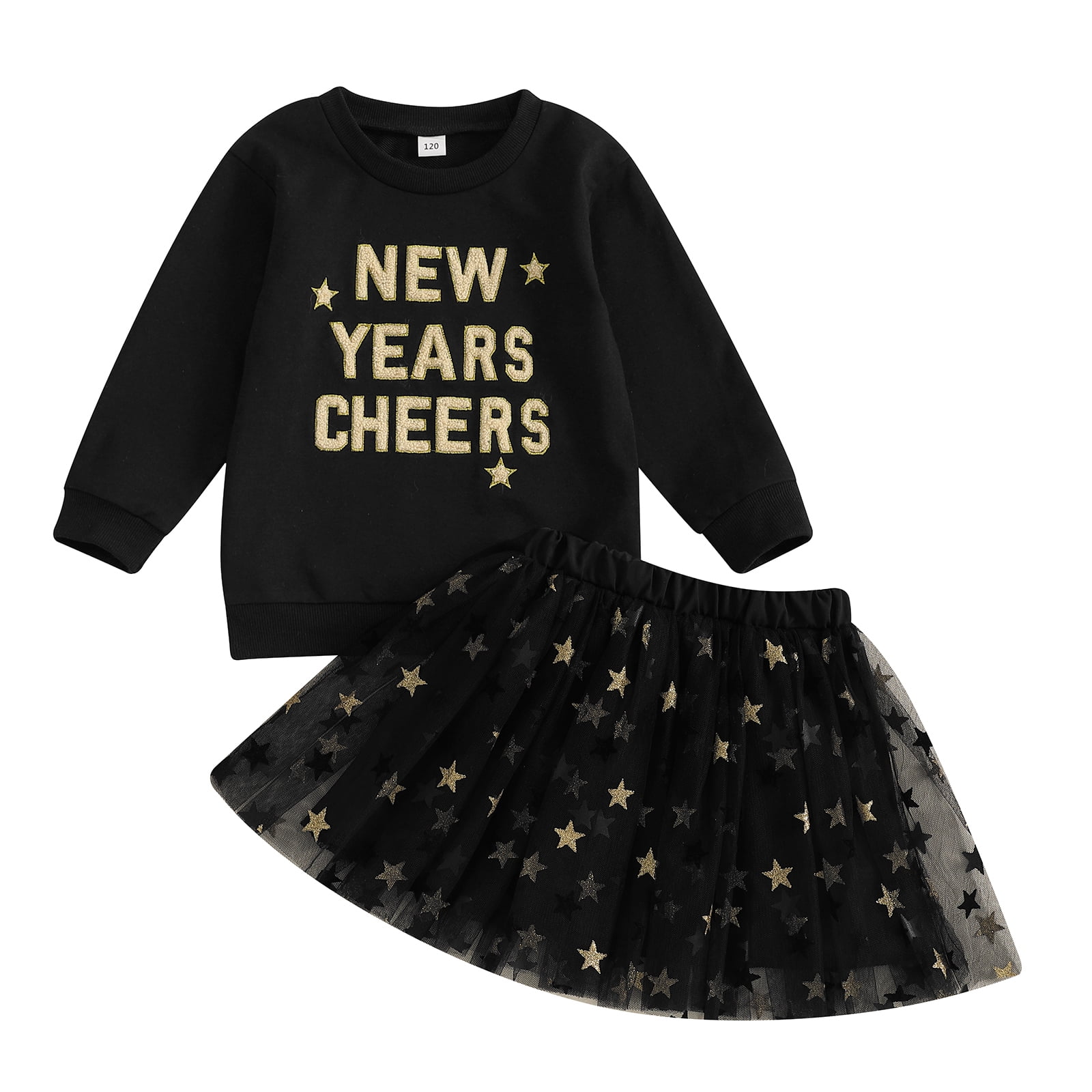 Okbabeha Toddler Baby Girl New Years Outfit Embroidery Letter Print ...