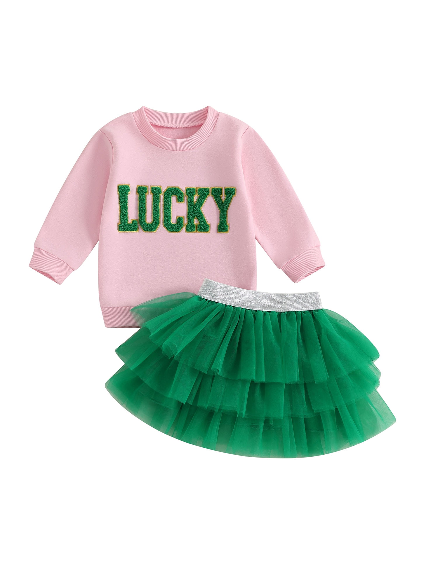 Okbabeha Toddler Baby Girl St Patricks Day Outfit Lucky Charm Shamrock ...