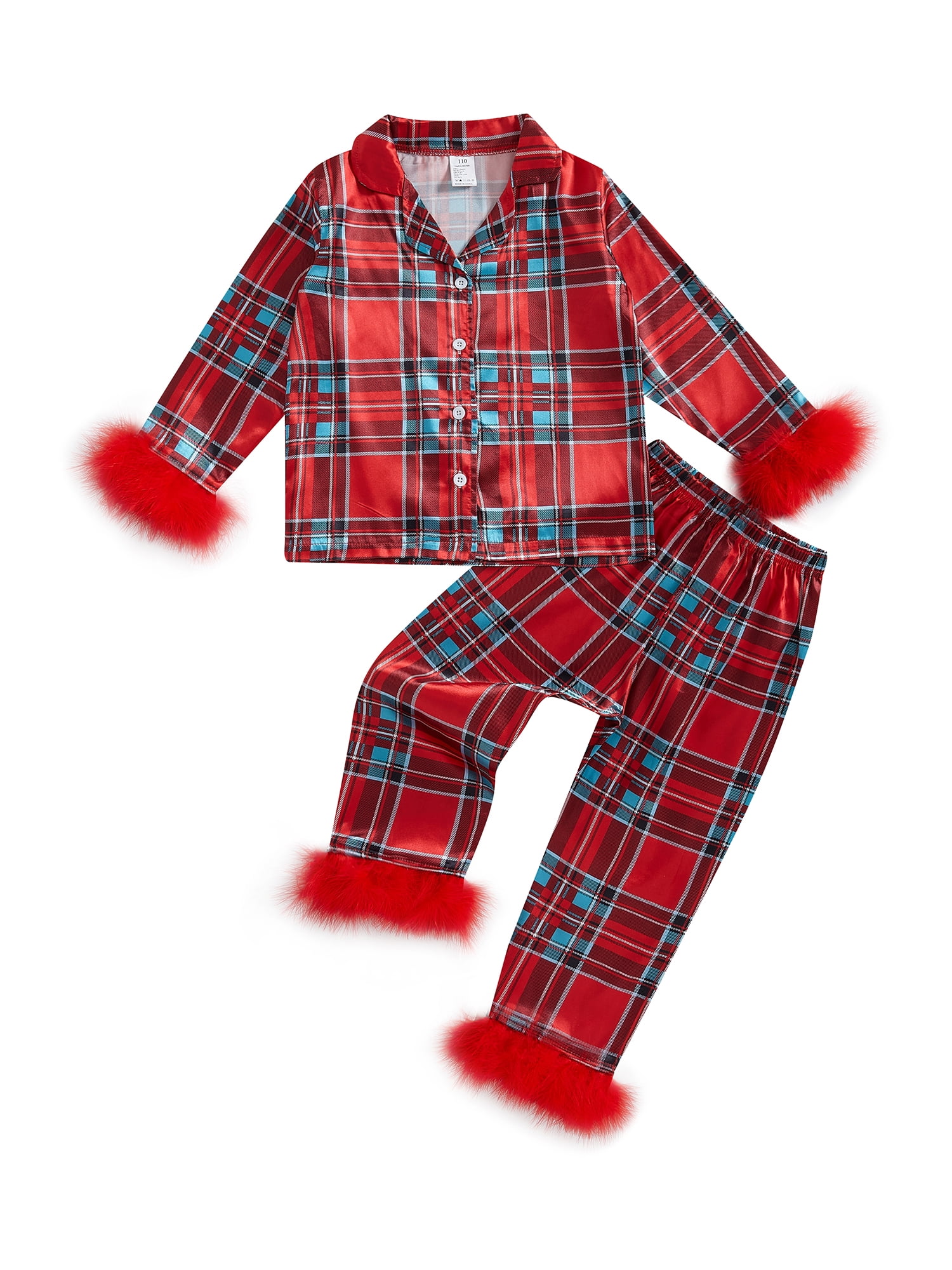 Okbabeha Toddler Girl Christmas Pajamas Pjs for Teen Girls Satin Silk ...