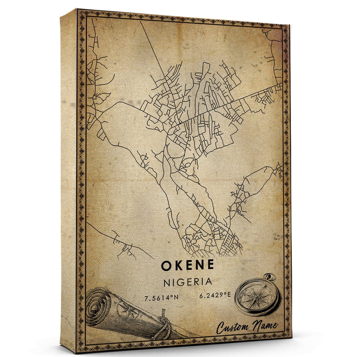 Okene Map Poster, Nigeria Map Art Poster, Canvas, Okene Map City ...