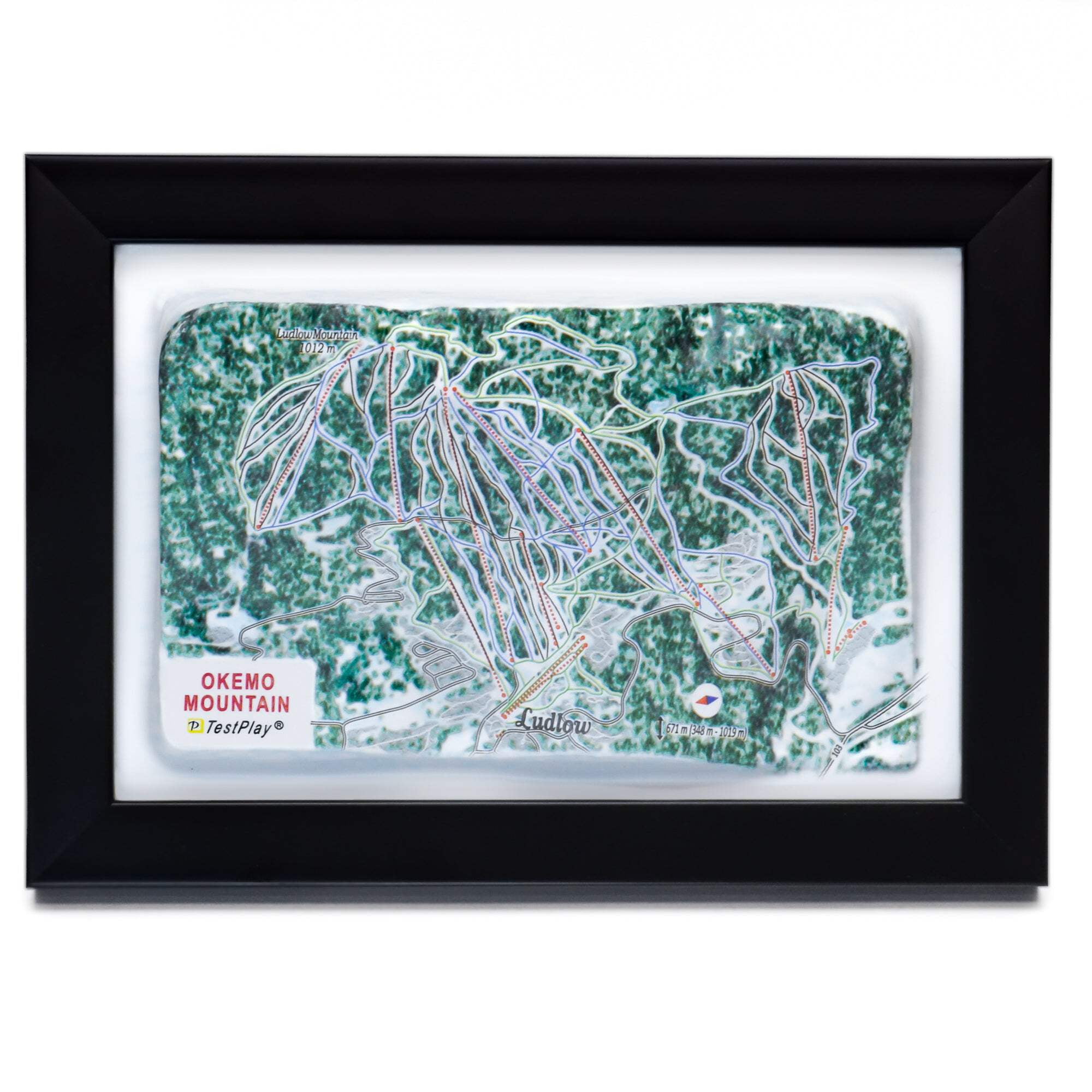 Okemo Mountain Ski Resort 3D Raised Relief Map - Walmart.com