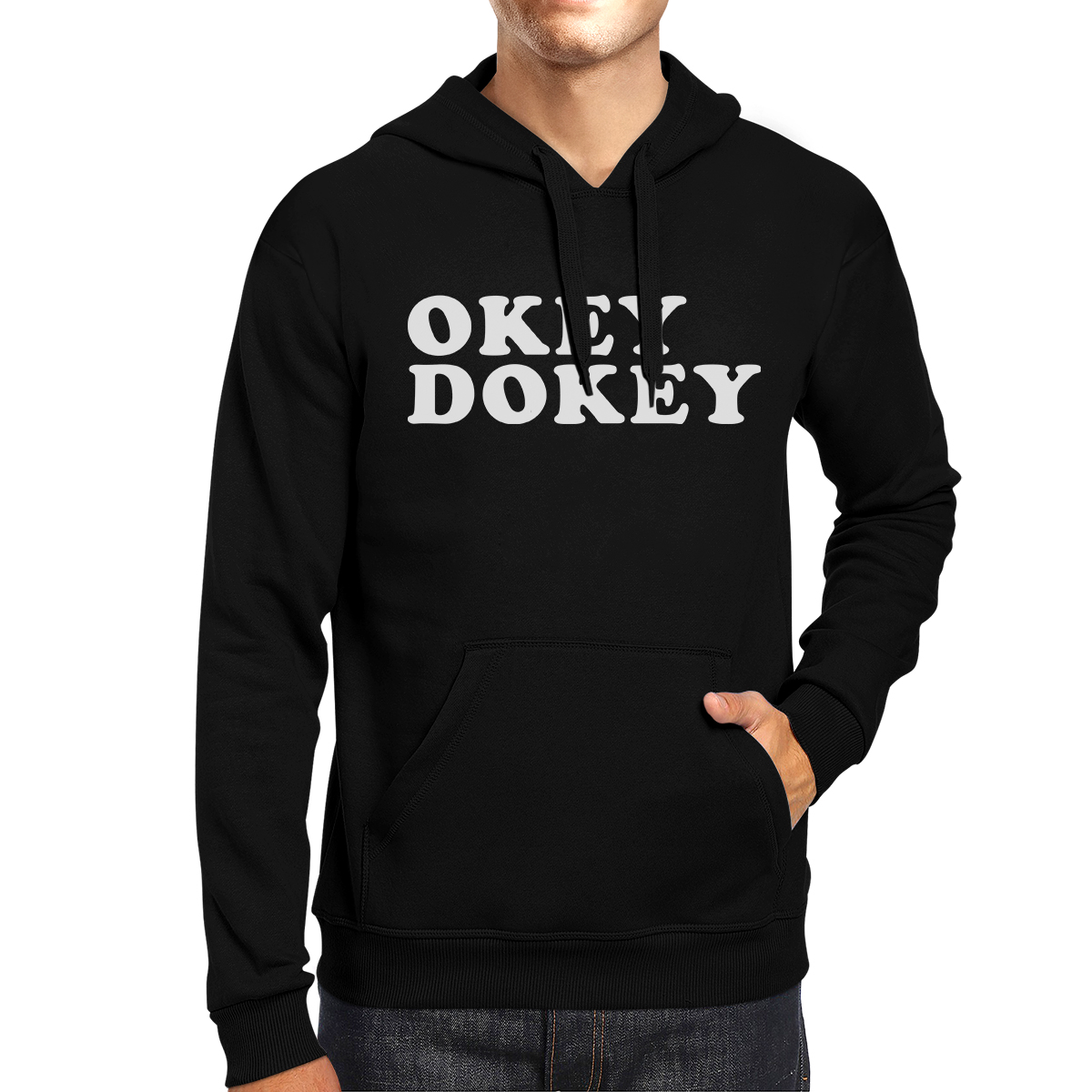 Okey Dokey Unisex Black Hoodie Pullover Funny Saying Graphic Hoodie ...