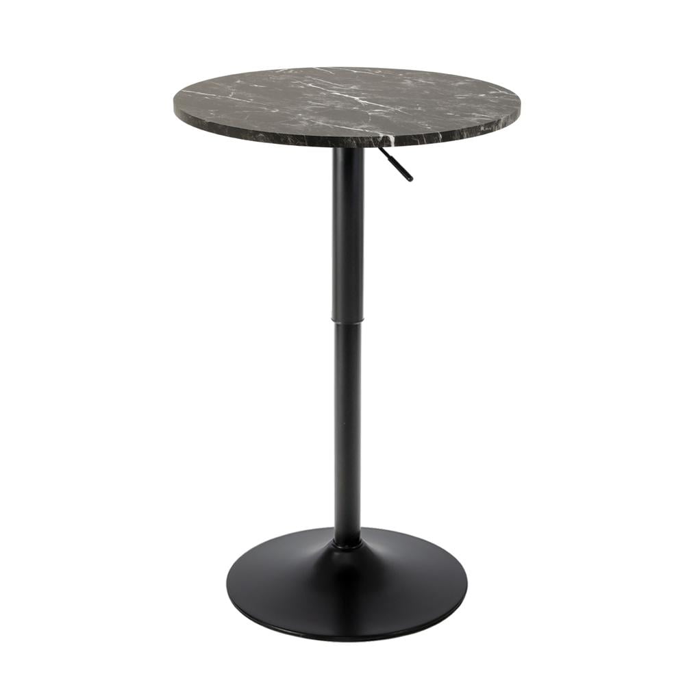 Okeysen Adjustable Round Pub Table, Black with Marbling - Walmart.com