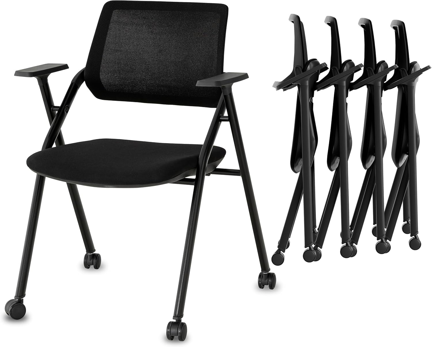 Okeysen 6 Pack Stackable Conference Room Chairs, Folding Office Chairs ...