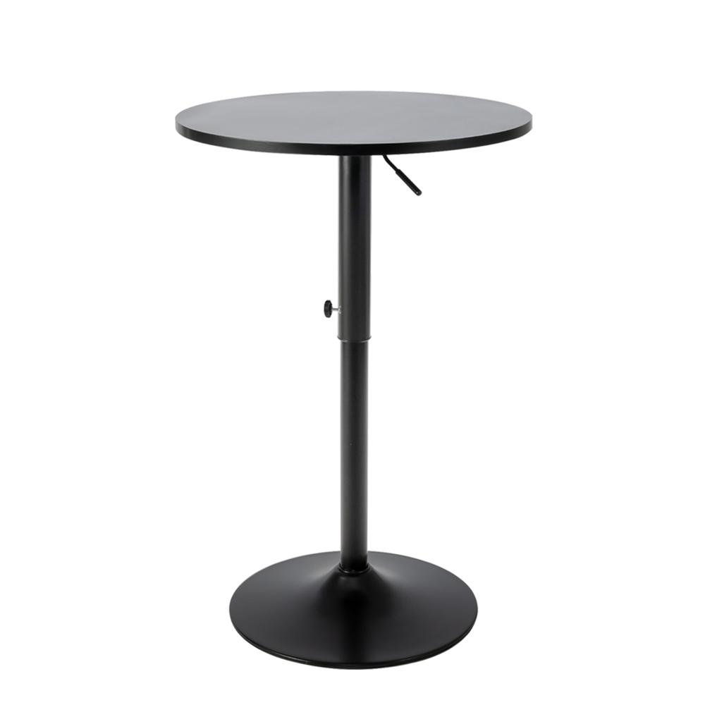 Okeysen Black Round Pub Table Height Adjustable 25.7"-36" Bar Table ...