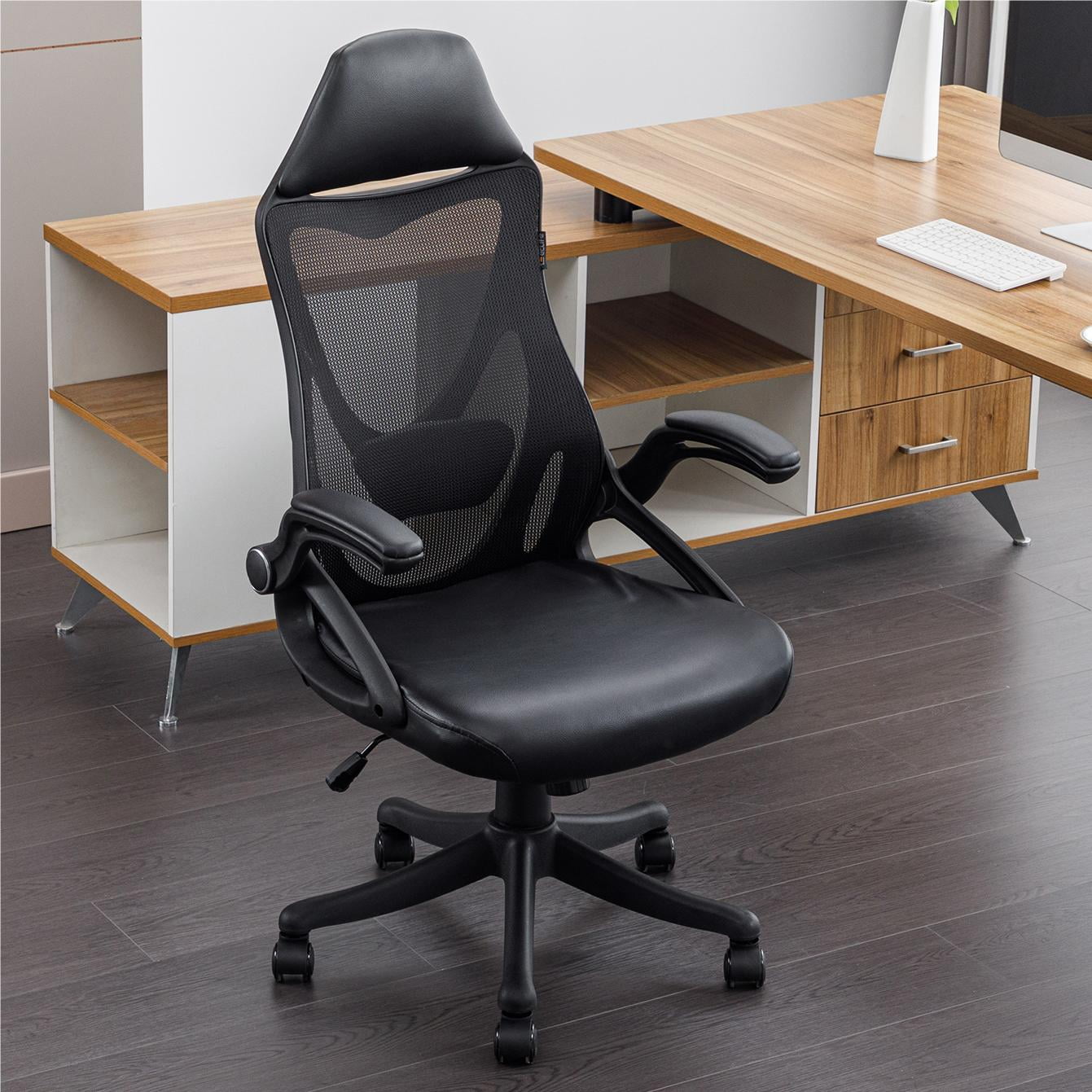 Okeysen Drafting Chair Ergonomic Office Chair Breathable Leather ...