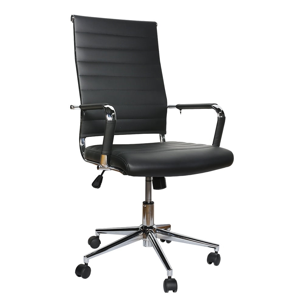 Okeysen Home Office Desk Chair Mid-Back Ergonomic Leather Swivel Chairs ...