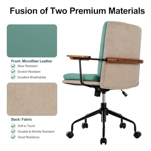 Okeysen Mid Century Modern Office Chair, Ergonomic Cute Desk Chair with ...