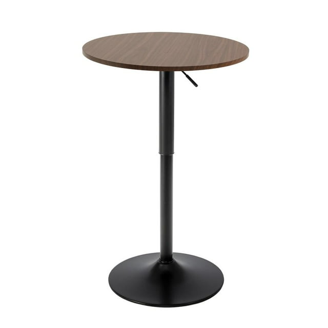 Okeysen Round Pub Table with Adjustable Height, Brown - Walmart.com