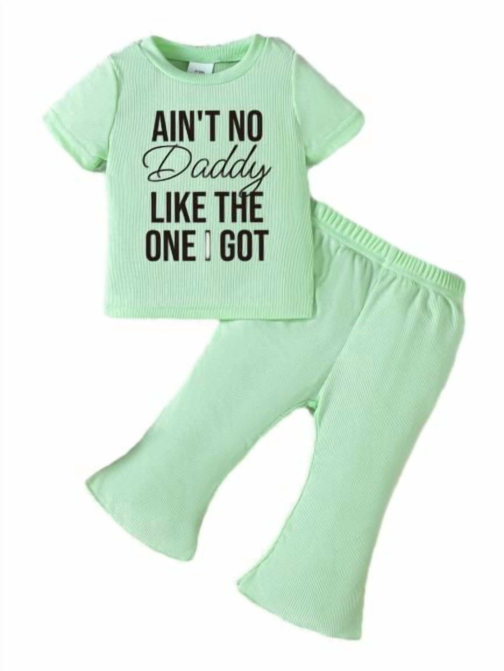 Okgogo Toddler Girl Ribbed Set: "AIN'T NO DADDY..." Daddy Loving ...