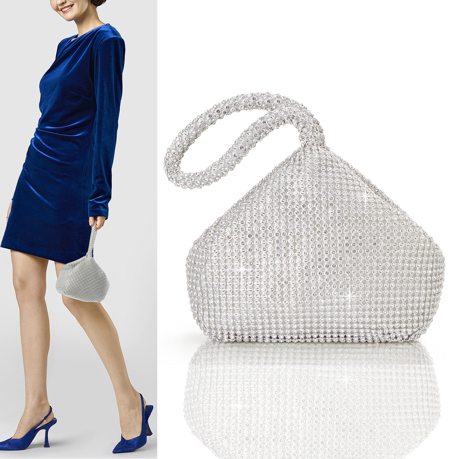 Chicastic Rhinestone Crystal Clasp Hard Box Wedding Evening Bag Bridal ...