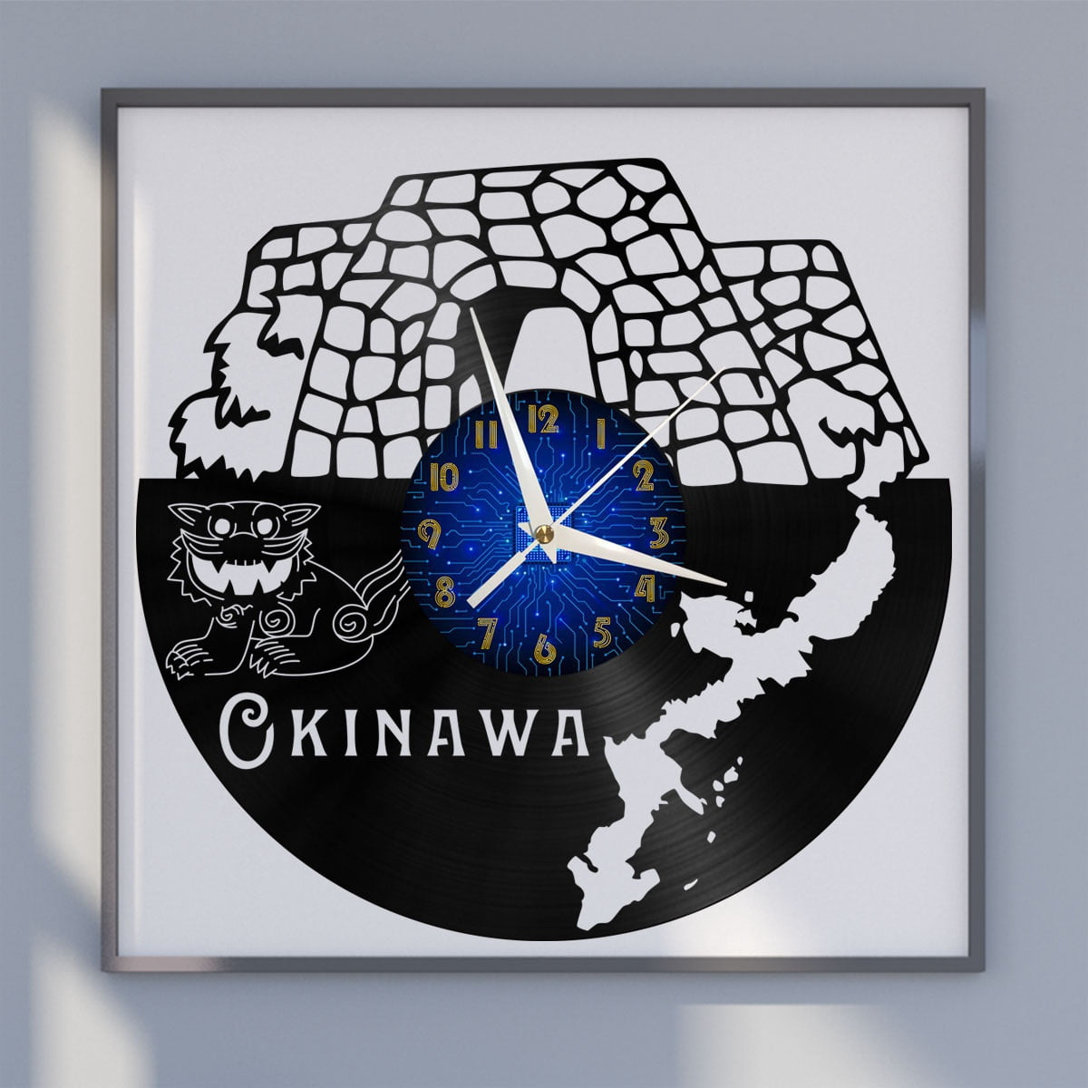 Okinawa Area Attractions 12 Inch Vinyl Record Wall Clock - Silent ...