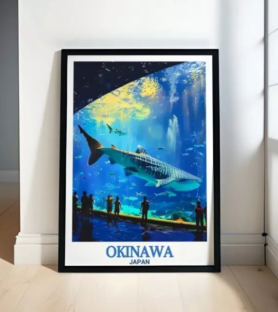 Okinawa Island Travel Print - Okinawa Churaumi Aquarium Travel Poster ...