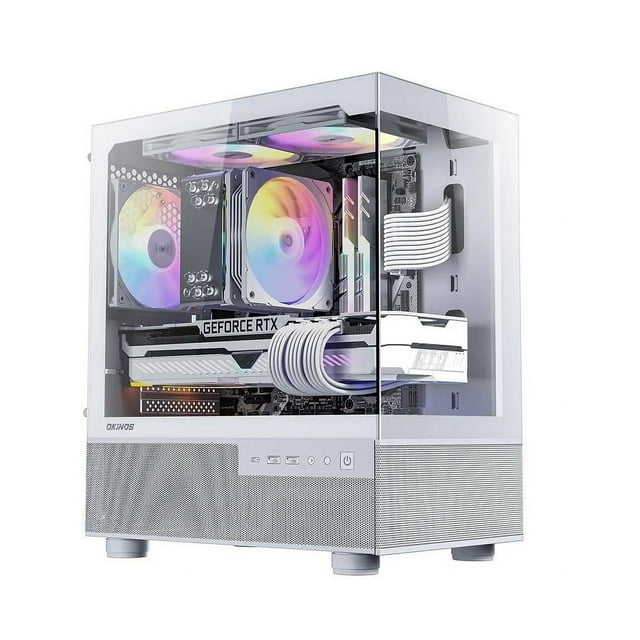 Okinos Aqua 3, Micro ATX Case, MATX PC Case with 3 x 120mm ARGB Fan Pre ...