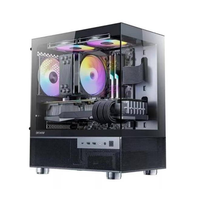 Okinos AQUA 3 BLACK Micro ATX - MATX PC Case with 3 x 120 mm 3-Pin ARGB ...