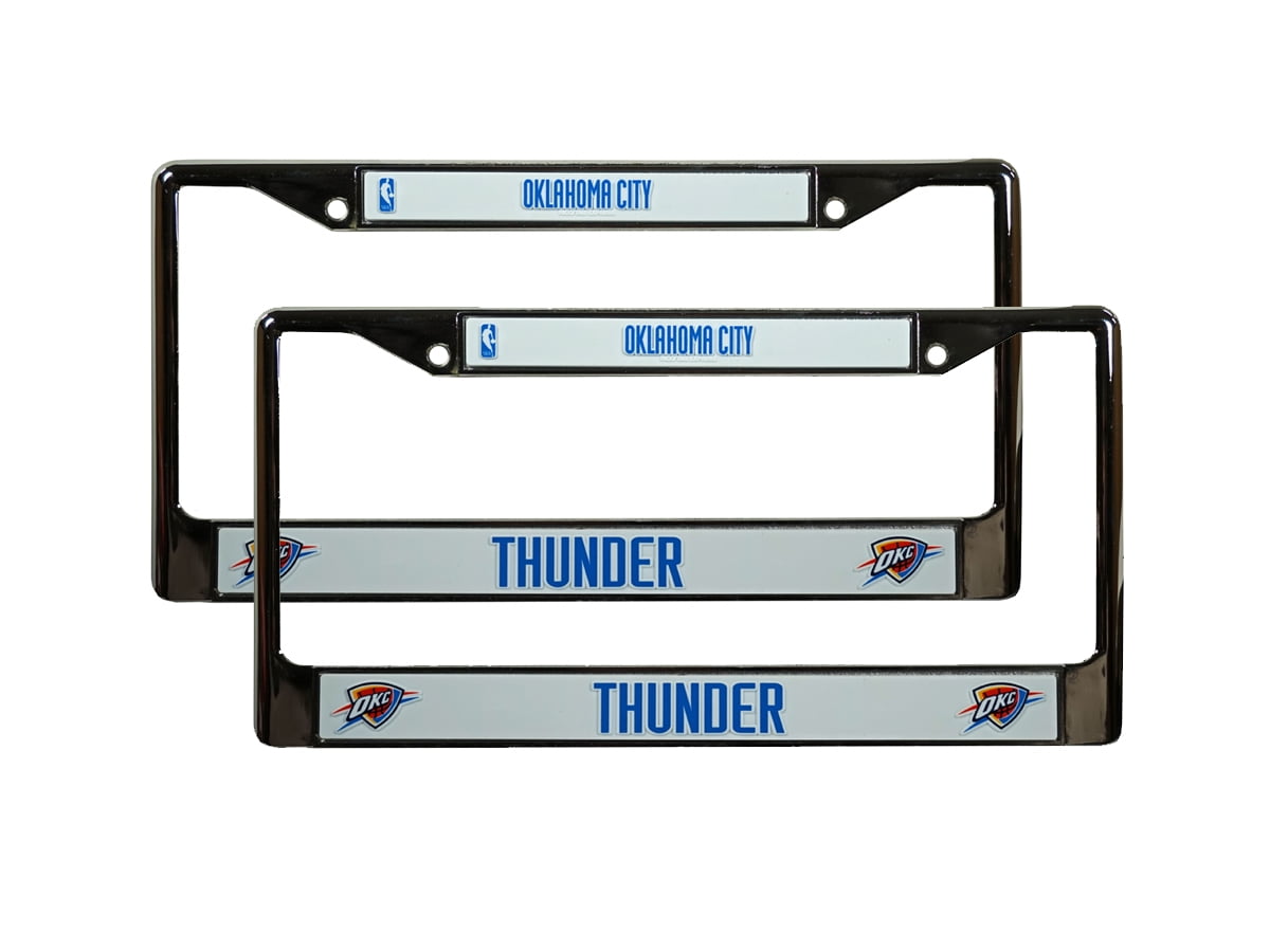 Oklahoma City-Basketball-Thunder Chrome Metal (Set of 2) License Plate ...