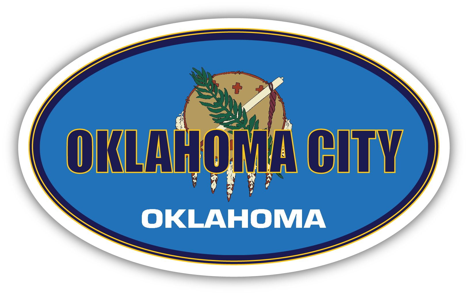 Oklahoma City City Oklahoma State Flag | OK Flag Oklahoma County Oval ...