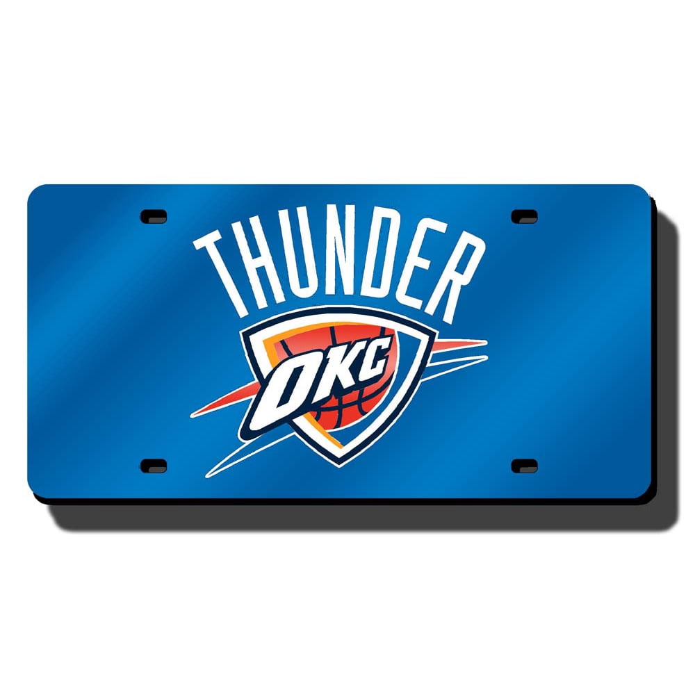 Oklahoma City OKC NBA Thunder Logo Mirror Look LASER License Plate ...