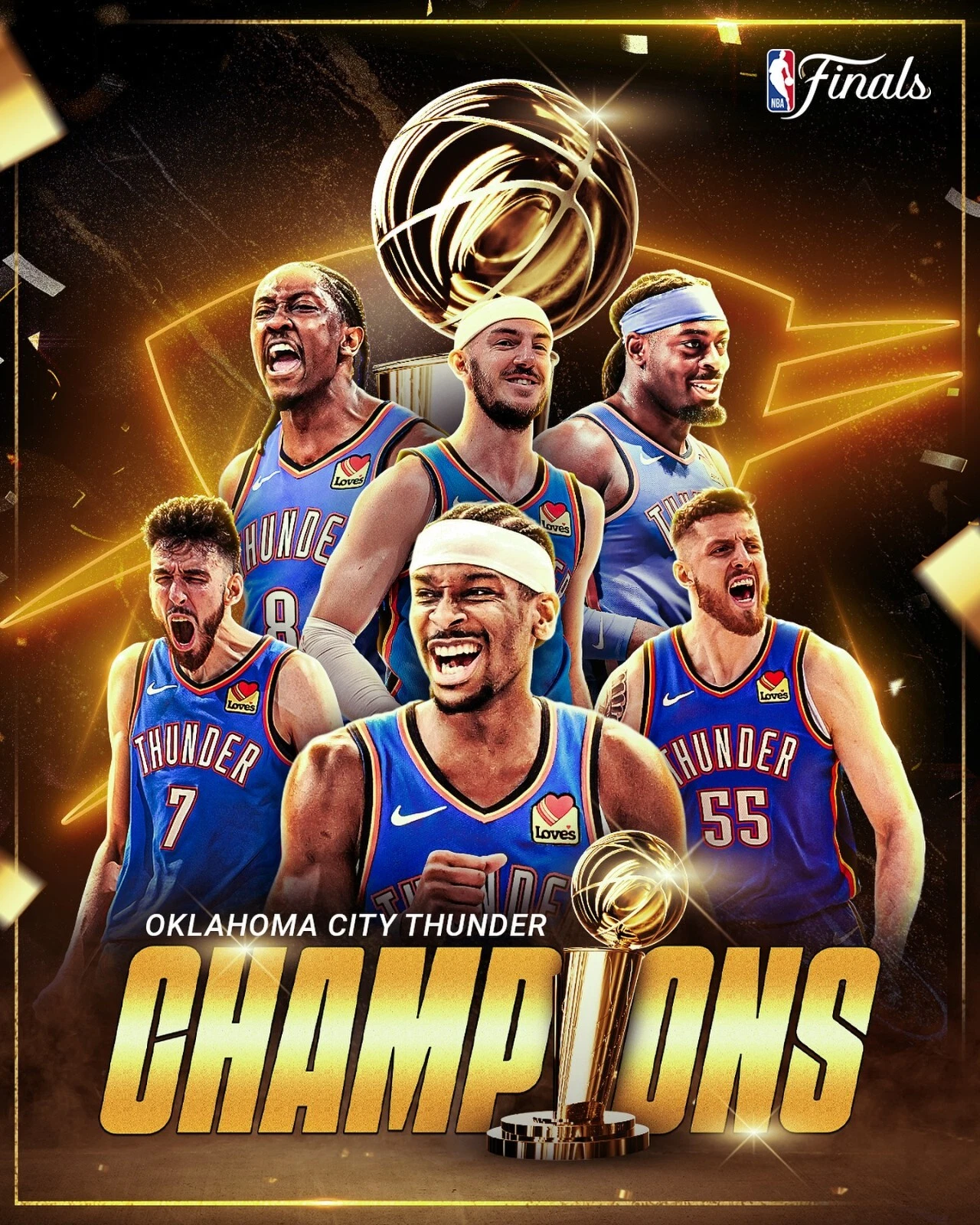 Oklahoma City Thunder 2024-2025 NBA Championship Poster, Ver 4 ...