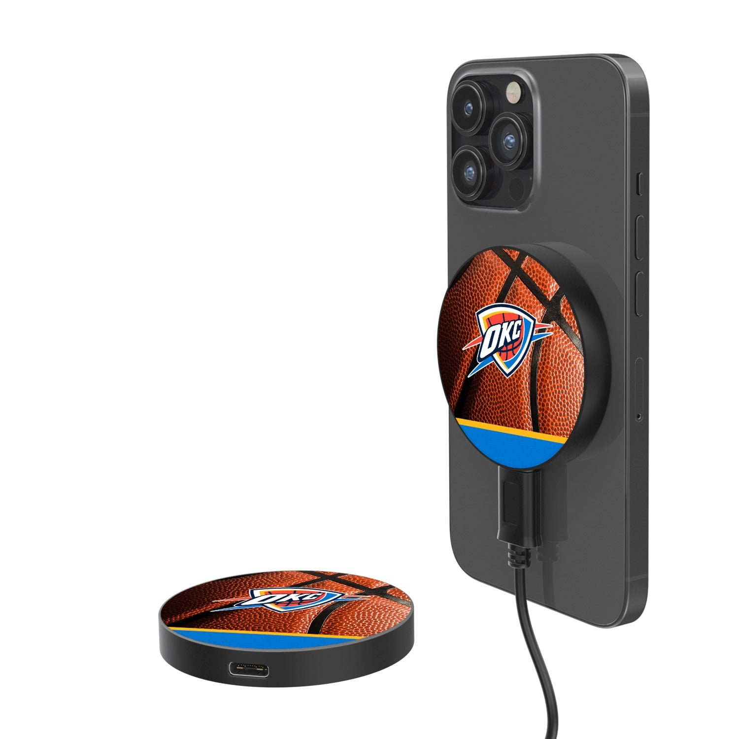 Oklahoma City Thunder Basketball Design 10-Watt Wireless Magnetic ...