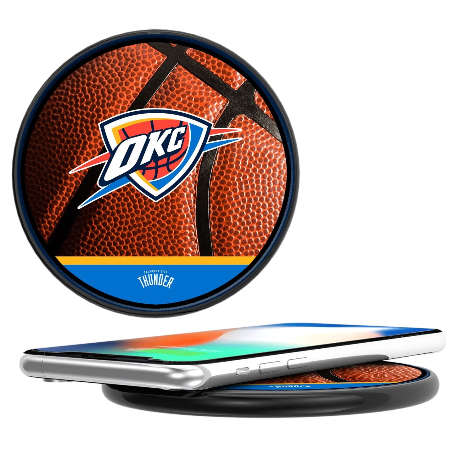 Oklahoma City Thunder Basketball Design 10-Watt Wireless Phone Charger ...