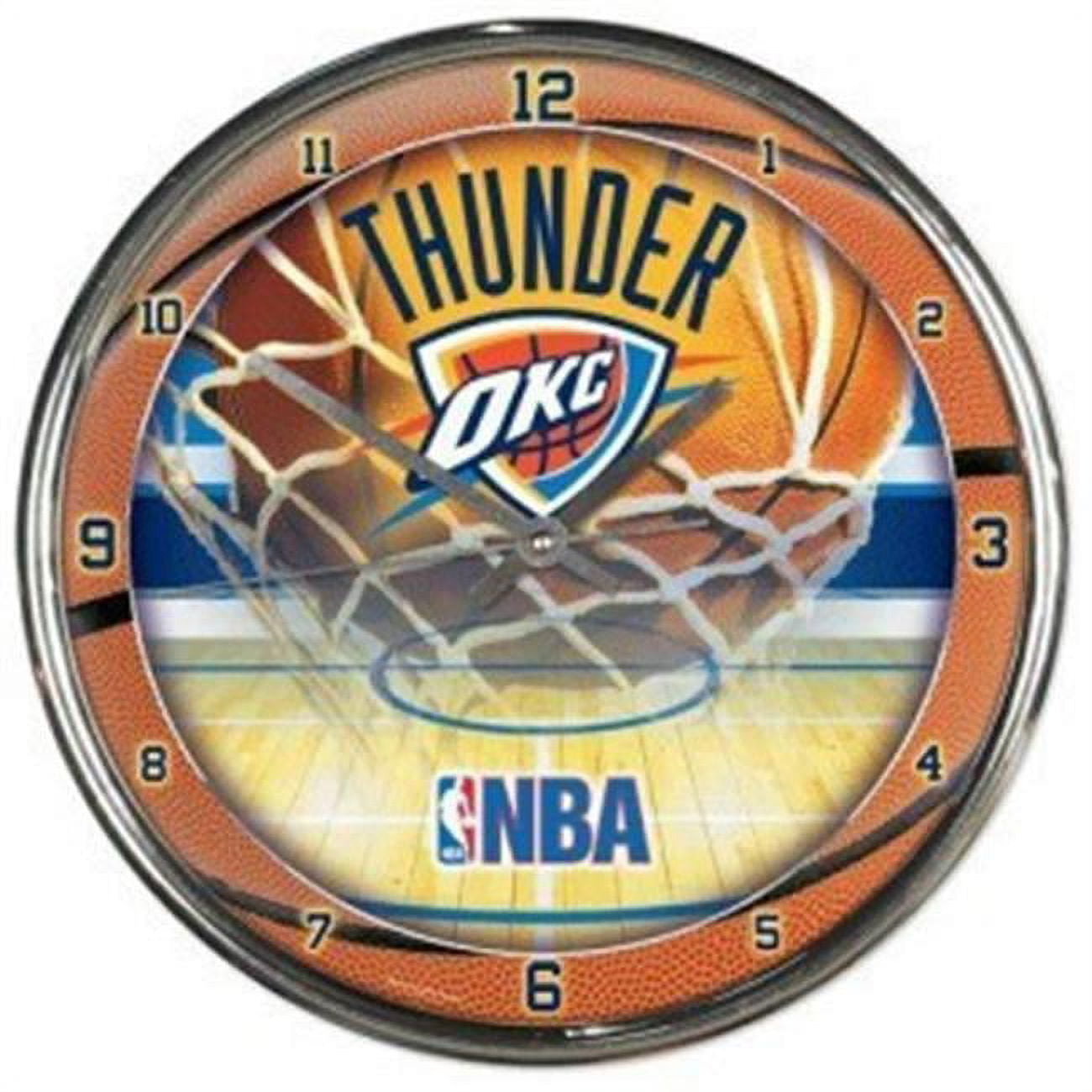 Oklahoma City Thunder Clock Round Wall Style Chrome - Walmart.com
