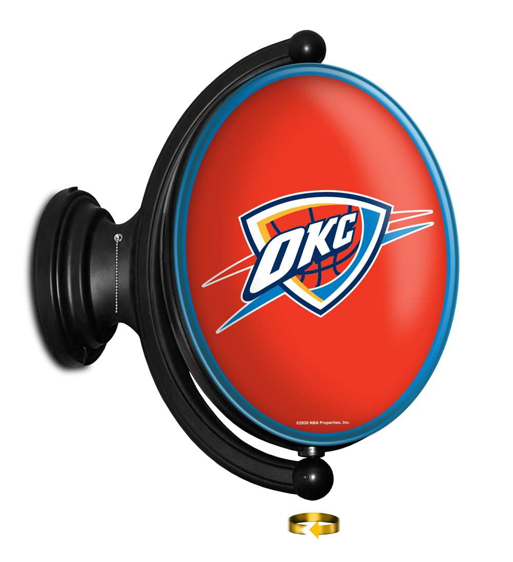 Oklahoma City Thunder: Original Oval Rotating Lighted Wall Sign ...