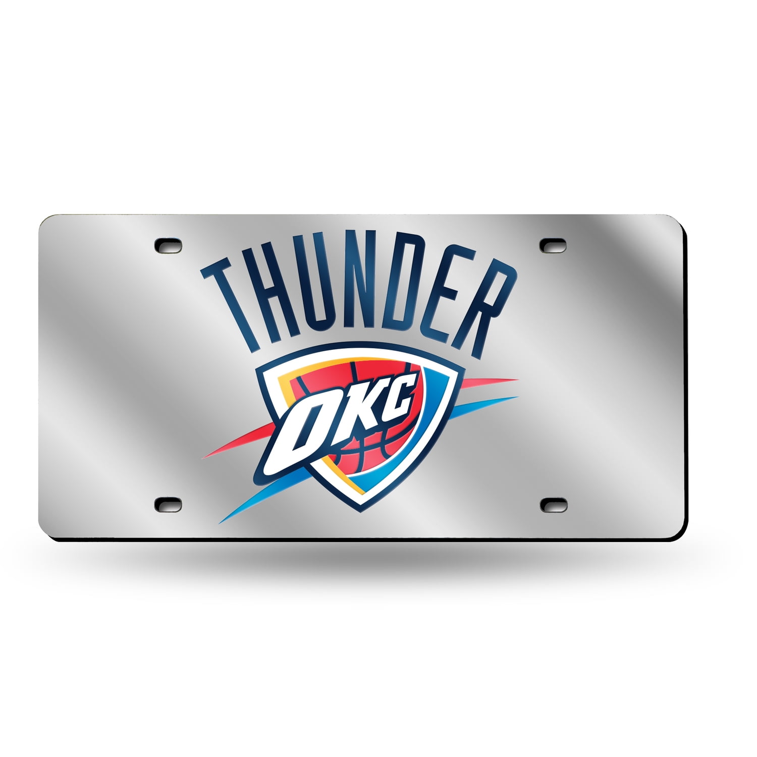Oklahoma City Thunder Premium Laser Cut Tag License Plate, Mirrored ...