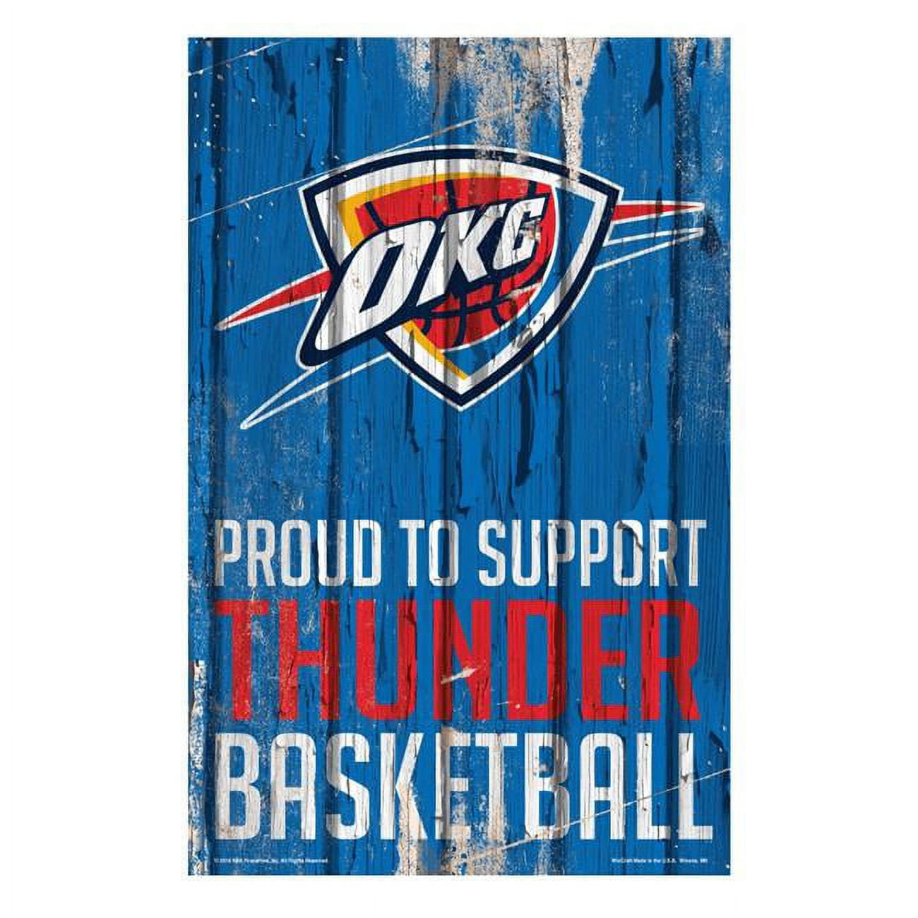 Oklahoma City Thunder Sign 11x17 Wood Proud to Support Design - Walmart.com