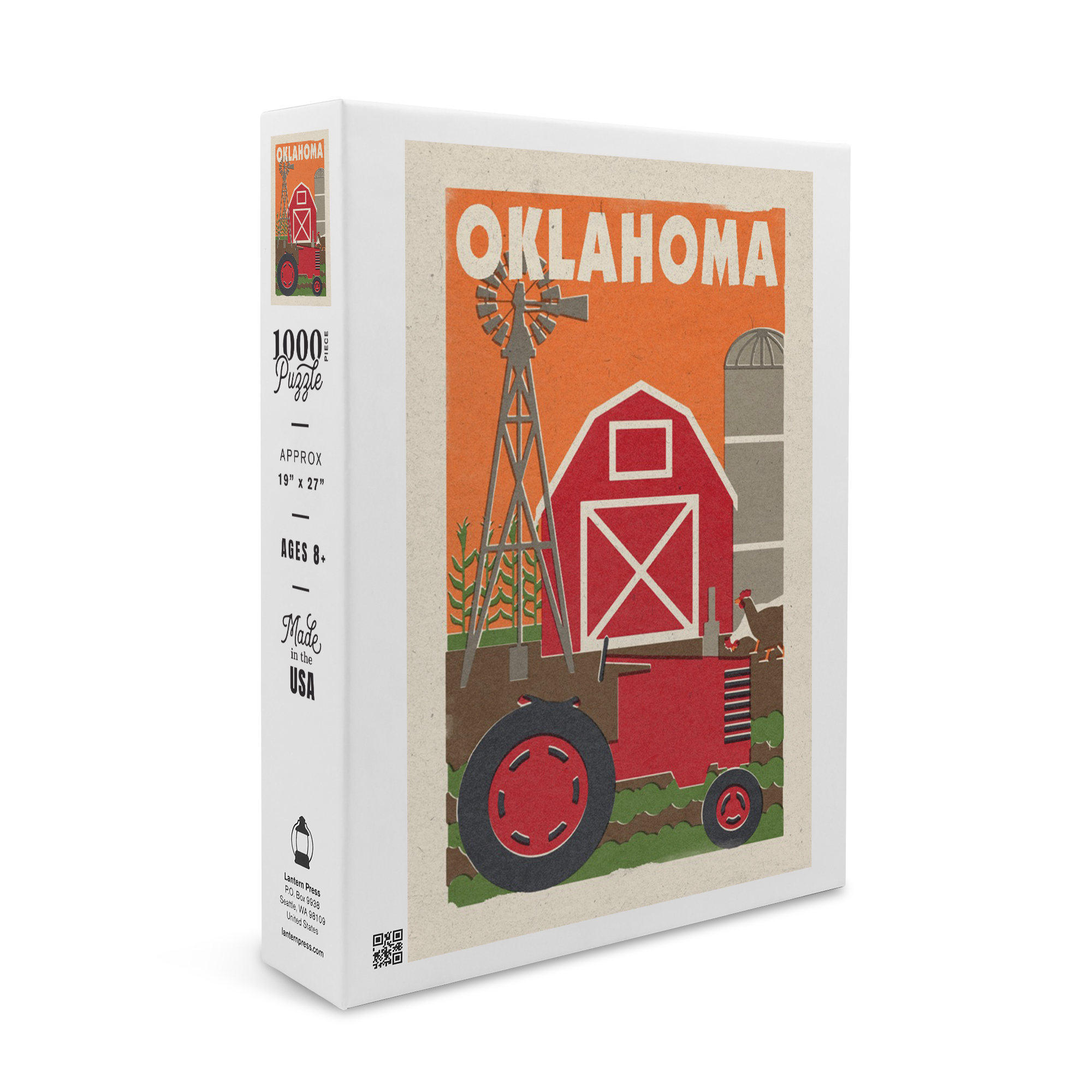 Oklahoma, Country, Woodblock (1000 Piece Puzzle, Size 19x27 ...