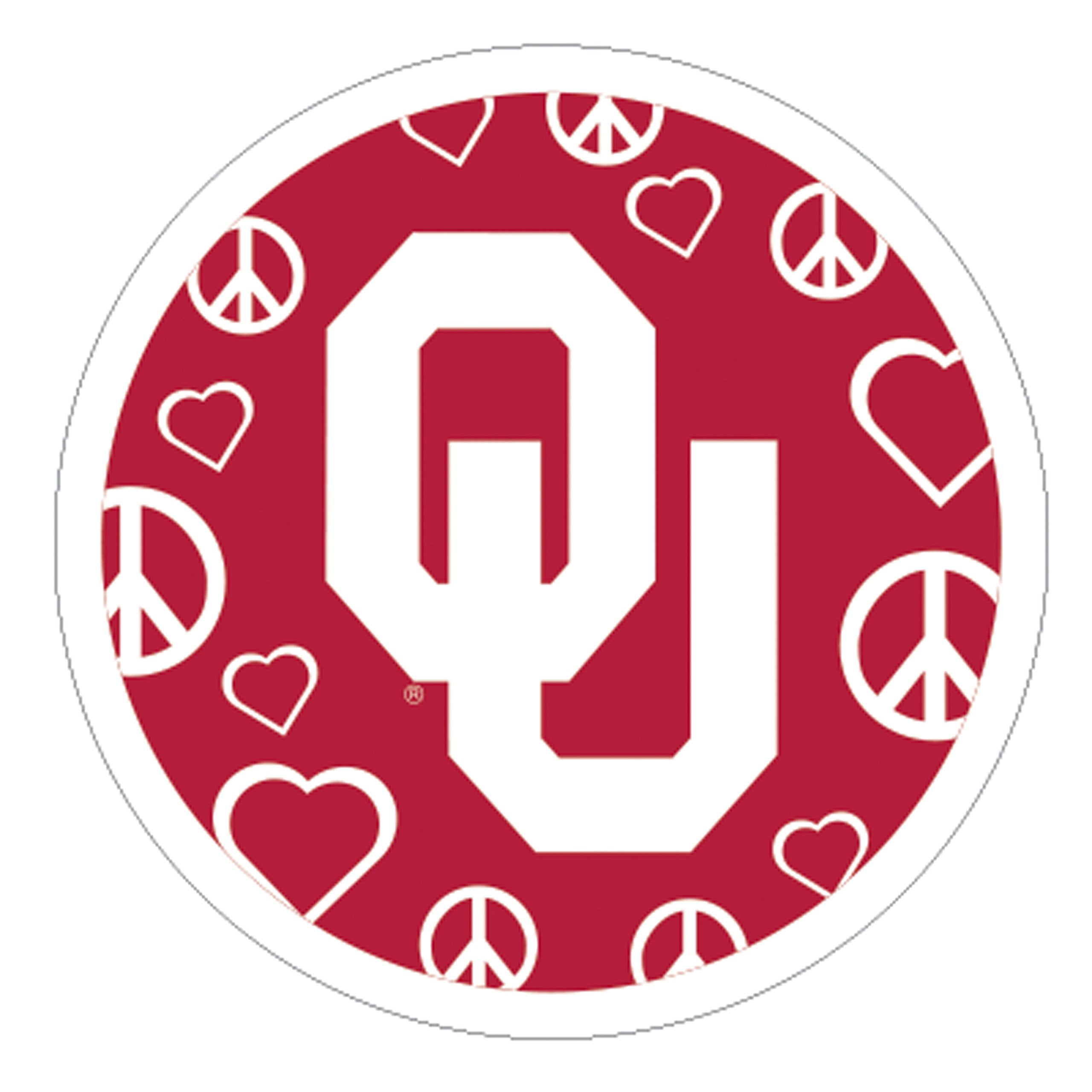 Oklahoma Decal (RED PEACE, LOVE OU DECAL (4''), 4 in) - Walmart.com