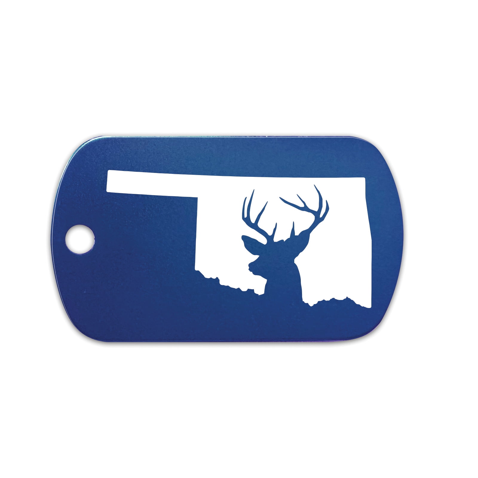 Oklahoma Deer State GI Dog Tag Aluminum Keychain buck hunt hunting ...