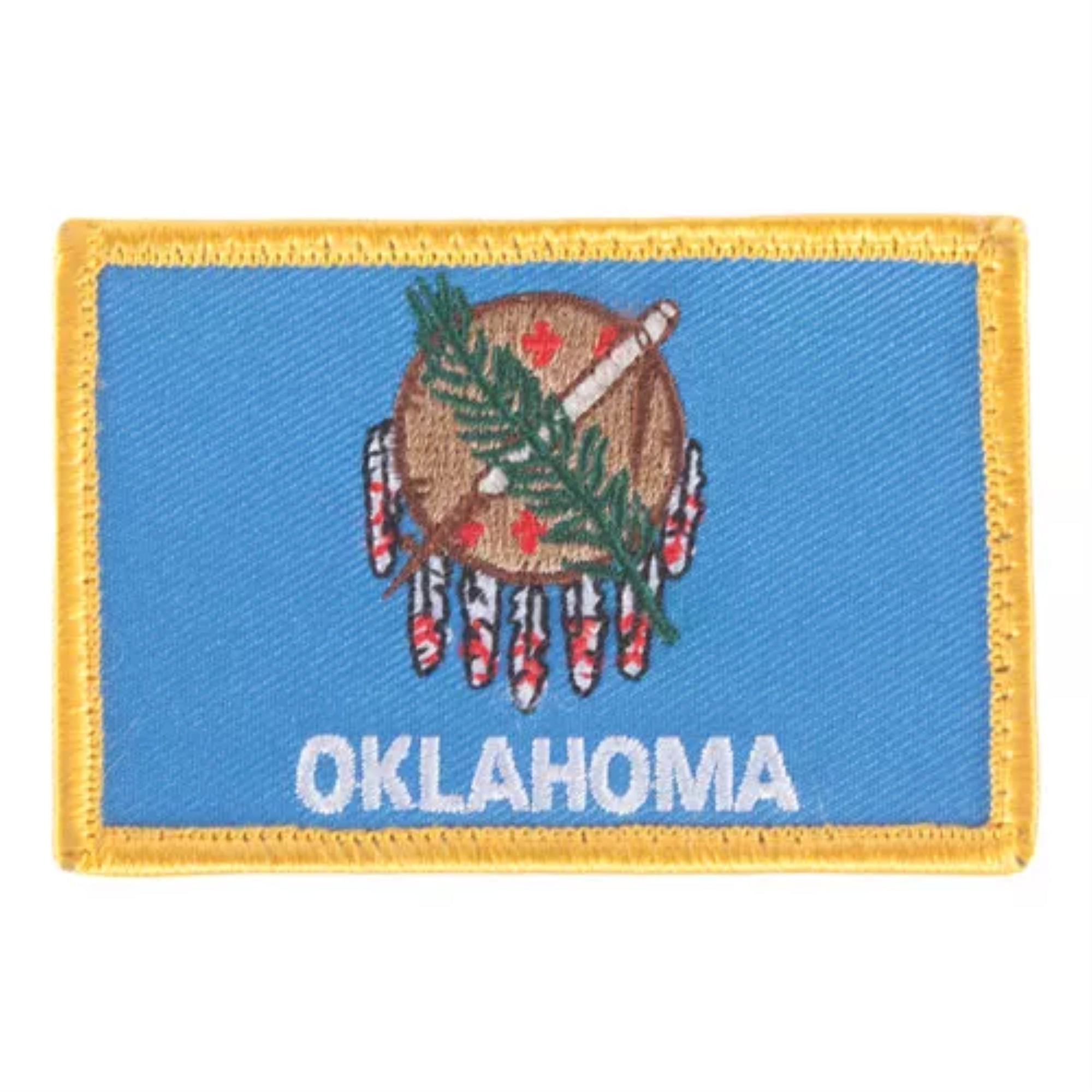 Oklahoma Flag Patch - Gold Merrow Border - 6 Pack Blue/Gold 2" x 3 ...