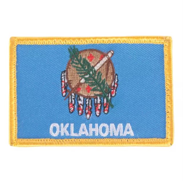 Oklahoma Flag Patch - Gold Merrow Border - 6 Pack Blue/Gold 2" x 3 ...