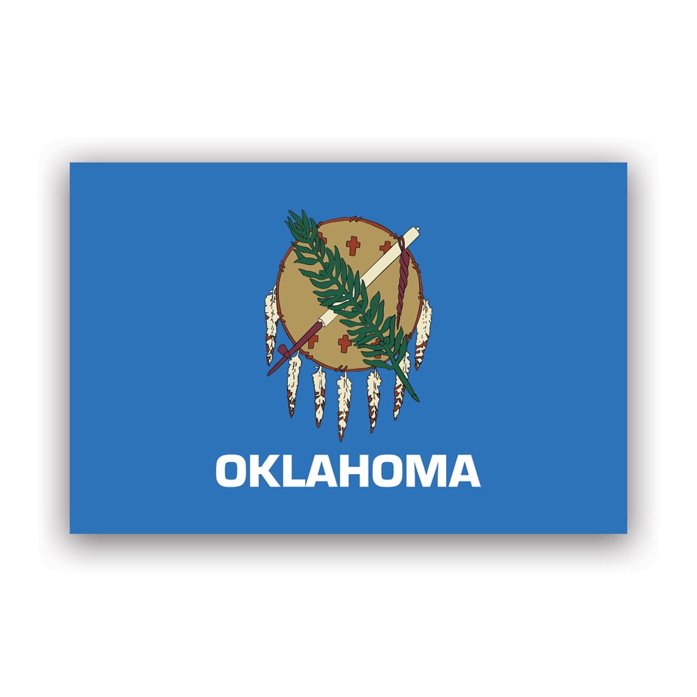 Oklahoma Flag Sticker Decal - Self Adhesive Vinyl - Weatherproof - Made ...