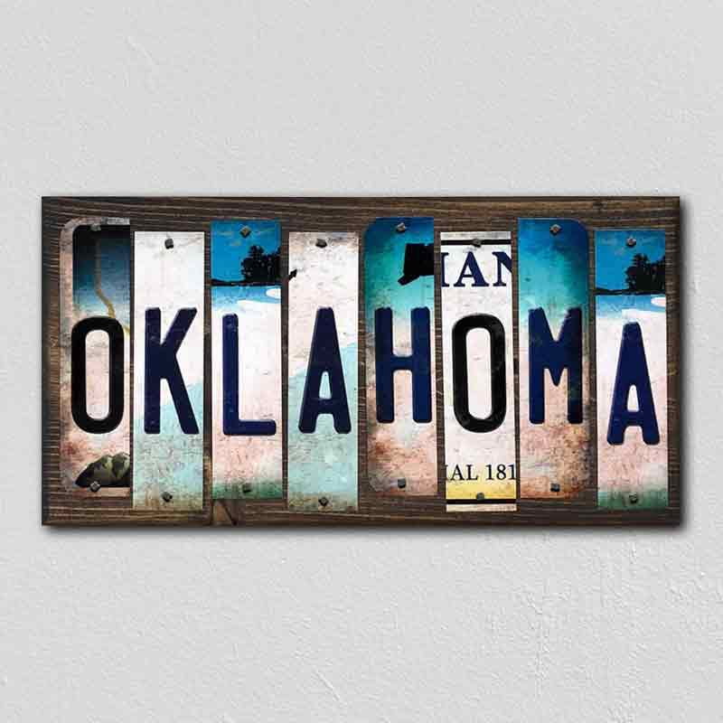 Oklahoma License Plate Tag Strips Novelty Wood Signs WS-186 8" x ...
