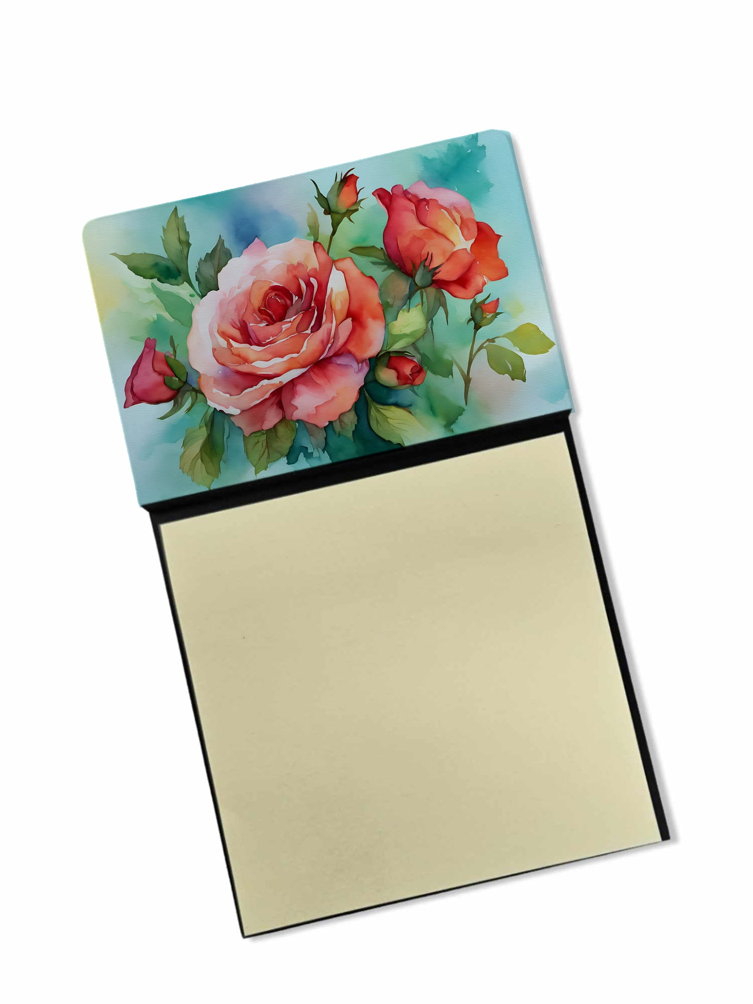 Oklahoma Roses in Watercolor Sticky Note Holder 3.25 in x 5.25 in ...