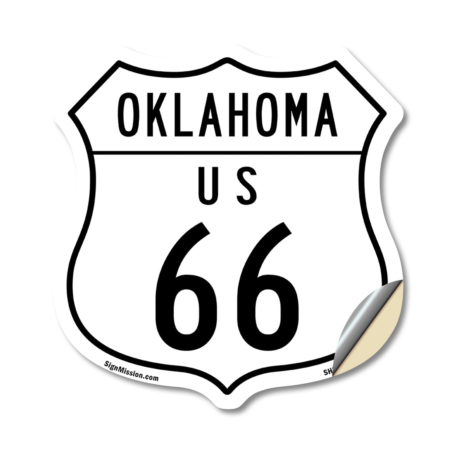 Oklahoma Route Marker Shield Sign Us 66 18 inch X 18 inch Shield Shaped ...