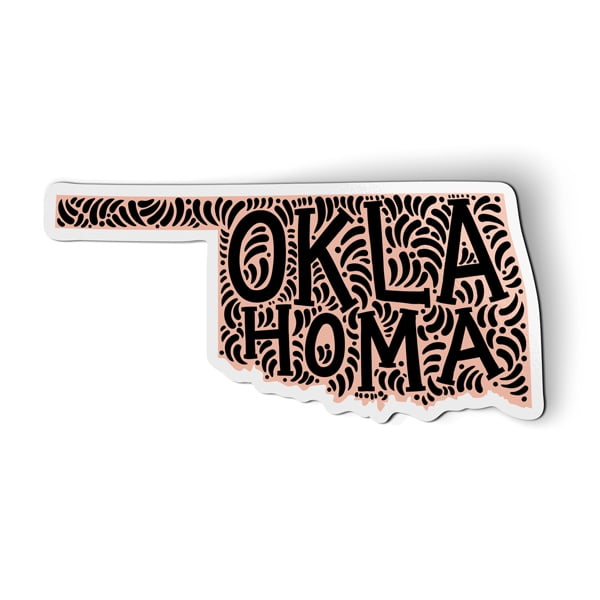 Oklahoma Shape Cute Letters Native Local - 5.5" Magnet for Car Locker ...